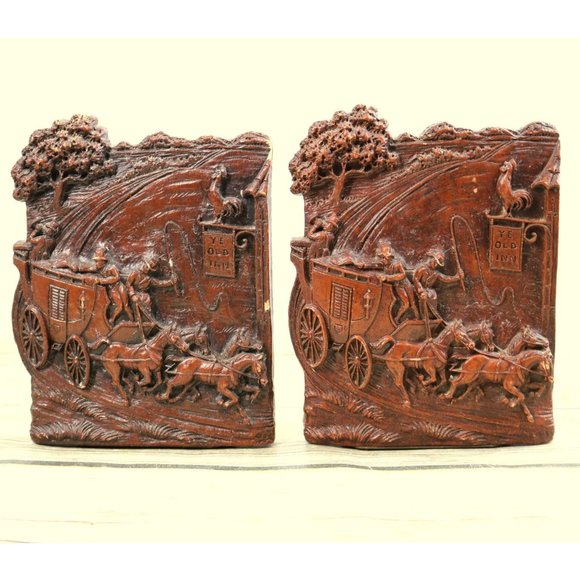 Unknown | Office | Western Horse Bookends Syroco Wood Rooster | Poshmark
